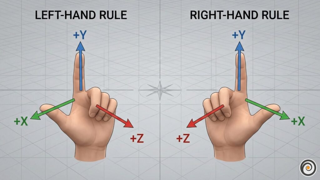 Left-Hand vs. Right-Hand Coordinate Systems: The 3D Developer's Guide ...