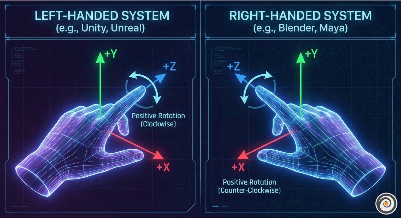 Left-Hand vs. Right-Hand Coordinate Systems: The 3D Developer's Guide ...